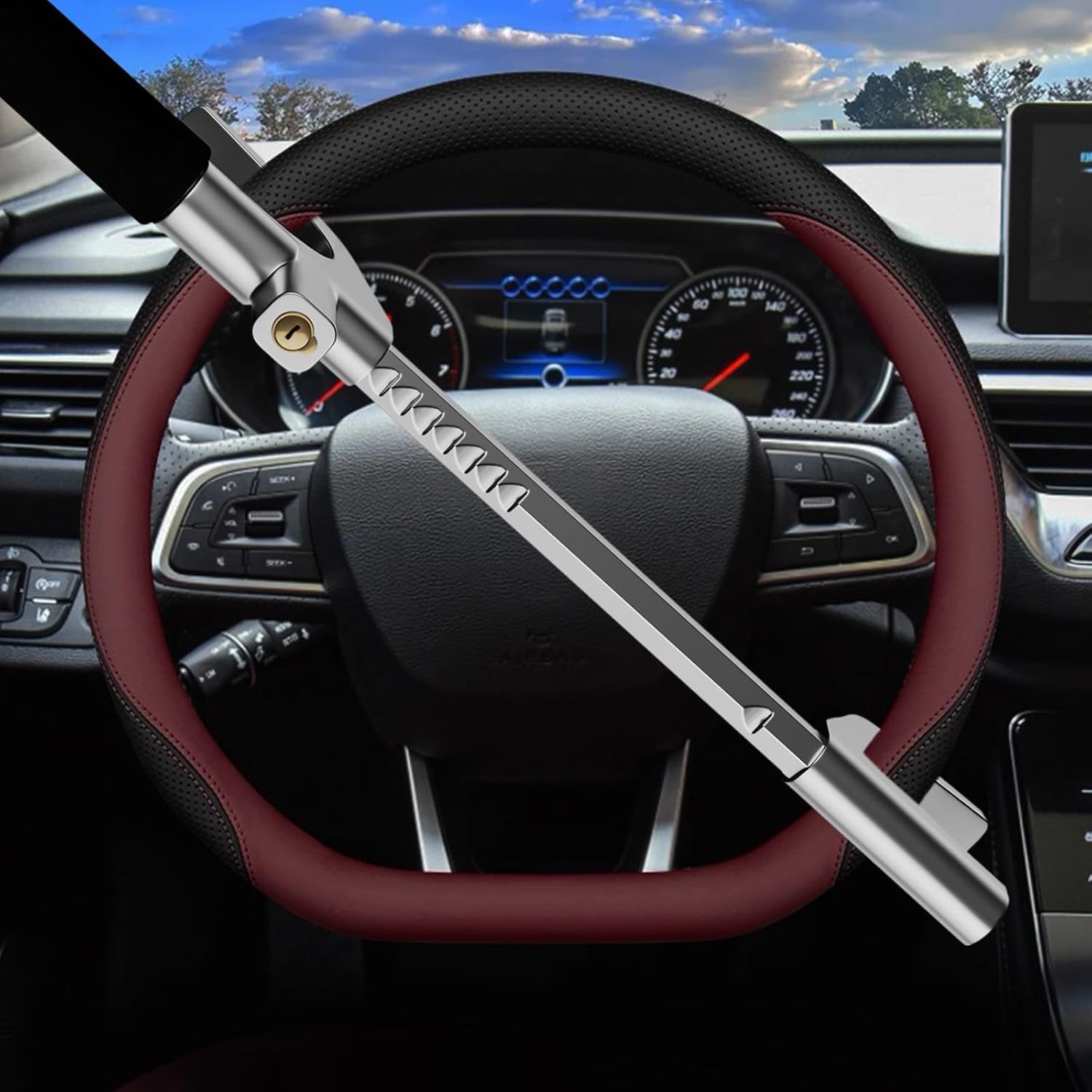 Anti Theft Car Steering Wheel Lock – Trendsters.pk
