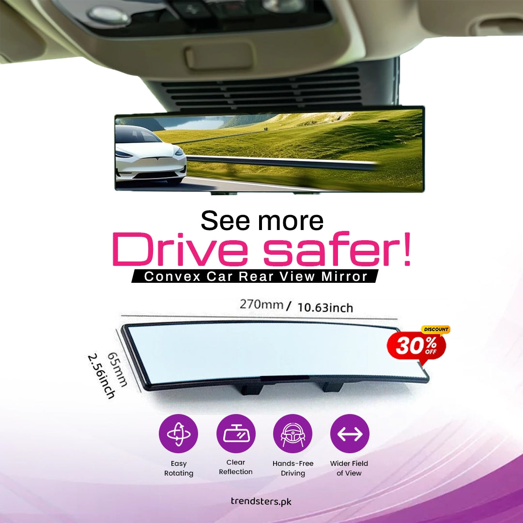 Wide-Angle Convex Car Rear View Mirror – Trendsters.pk